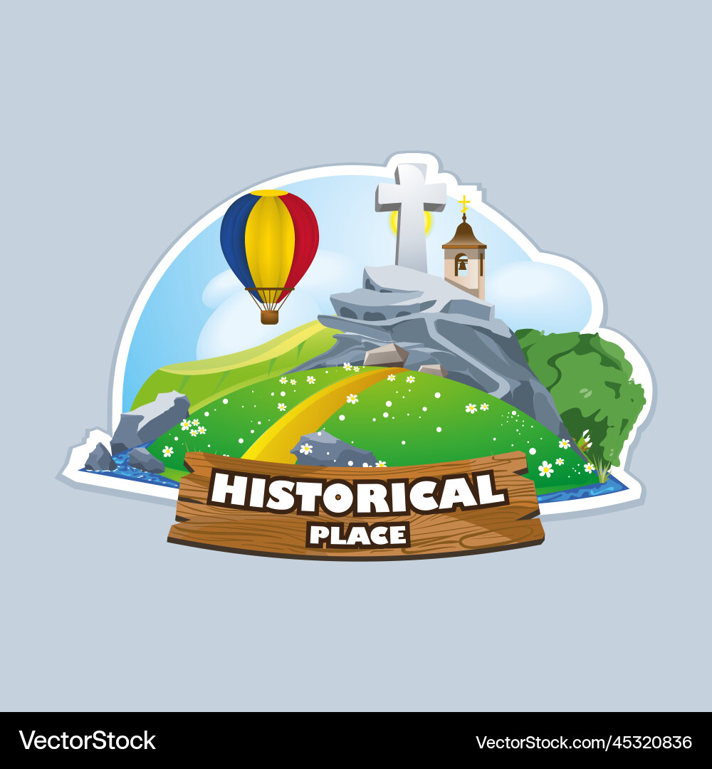 Cartoon of a historical place Royalty Free Vector Image