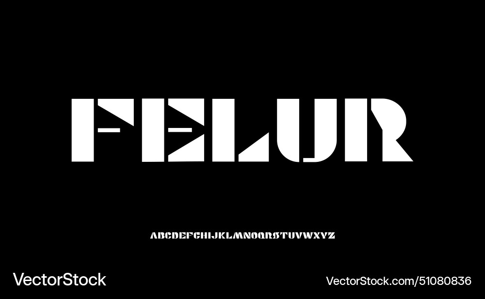Felur modern futuristic alphabet font set dislay Vector Image