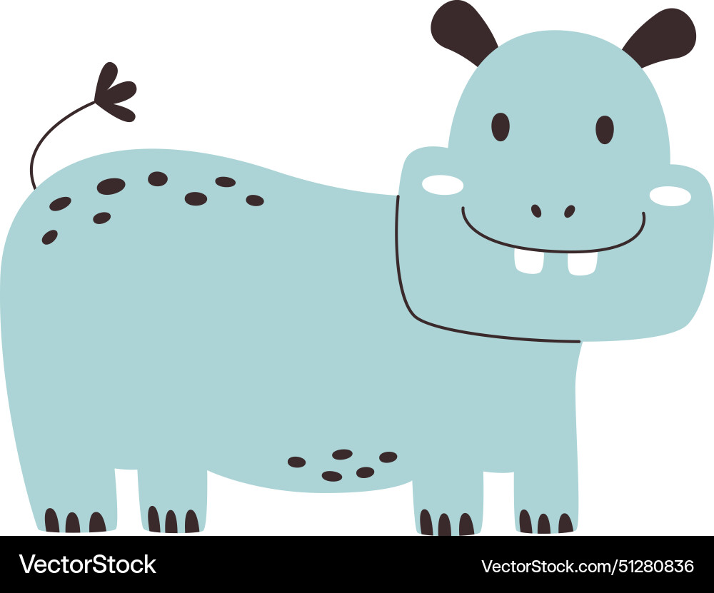Hippo childish animal Royalty Free Vector Image