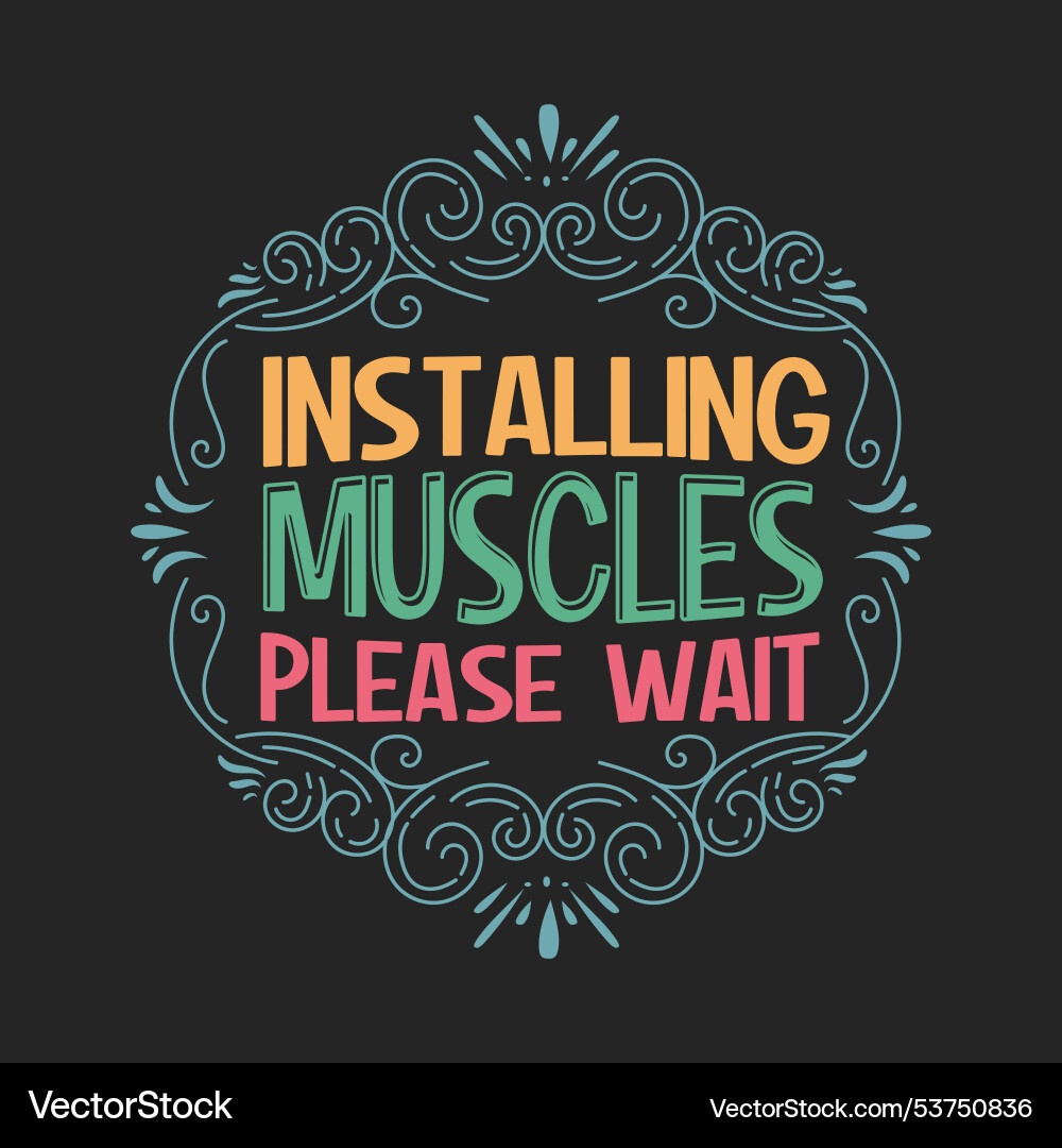 Installing muscles please wait fitness Royalty Free Vector