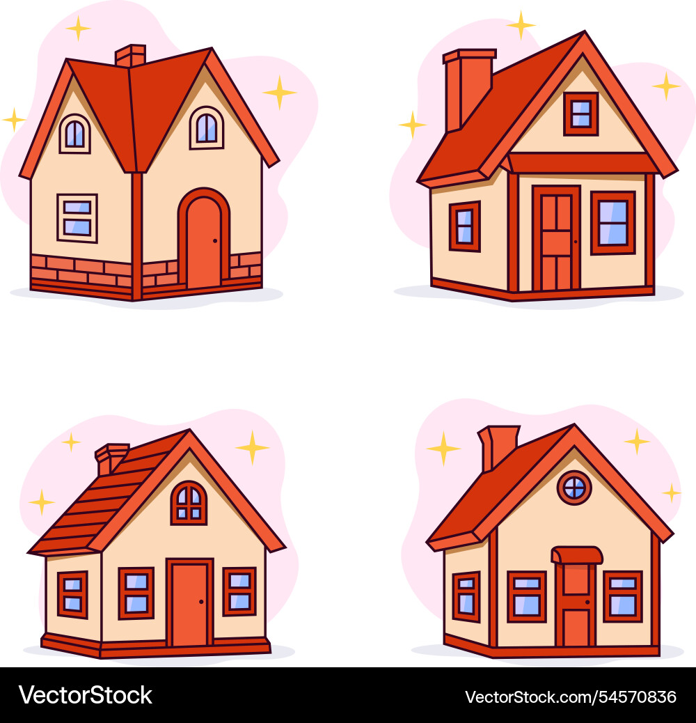 Little house collection Royalty Free Vector Image