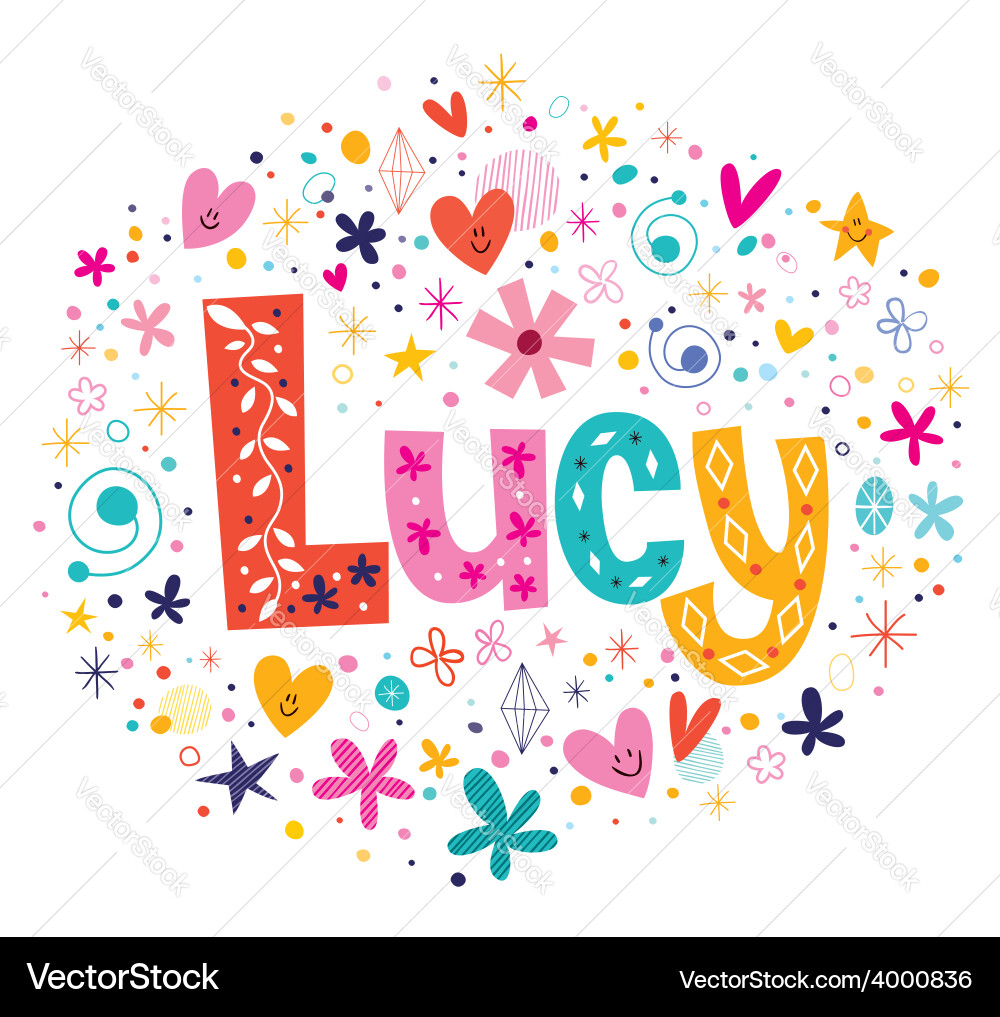 Lucy Name Decorative Lettering Royalty Free Vector Image