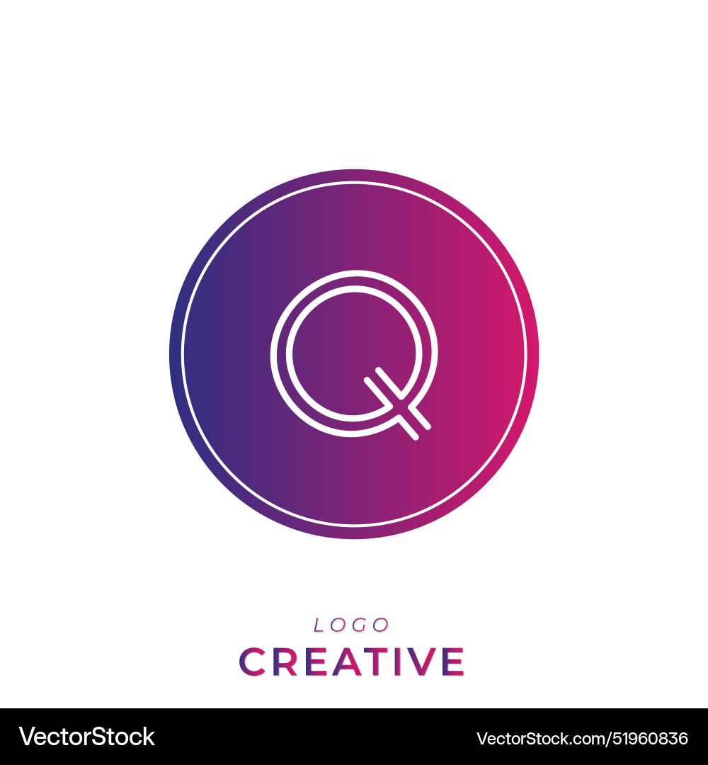 Q creative latter logo design branding logo desig Vector Image
