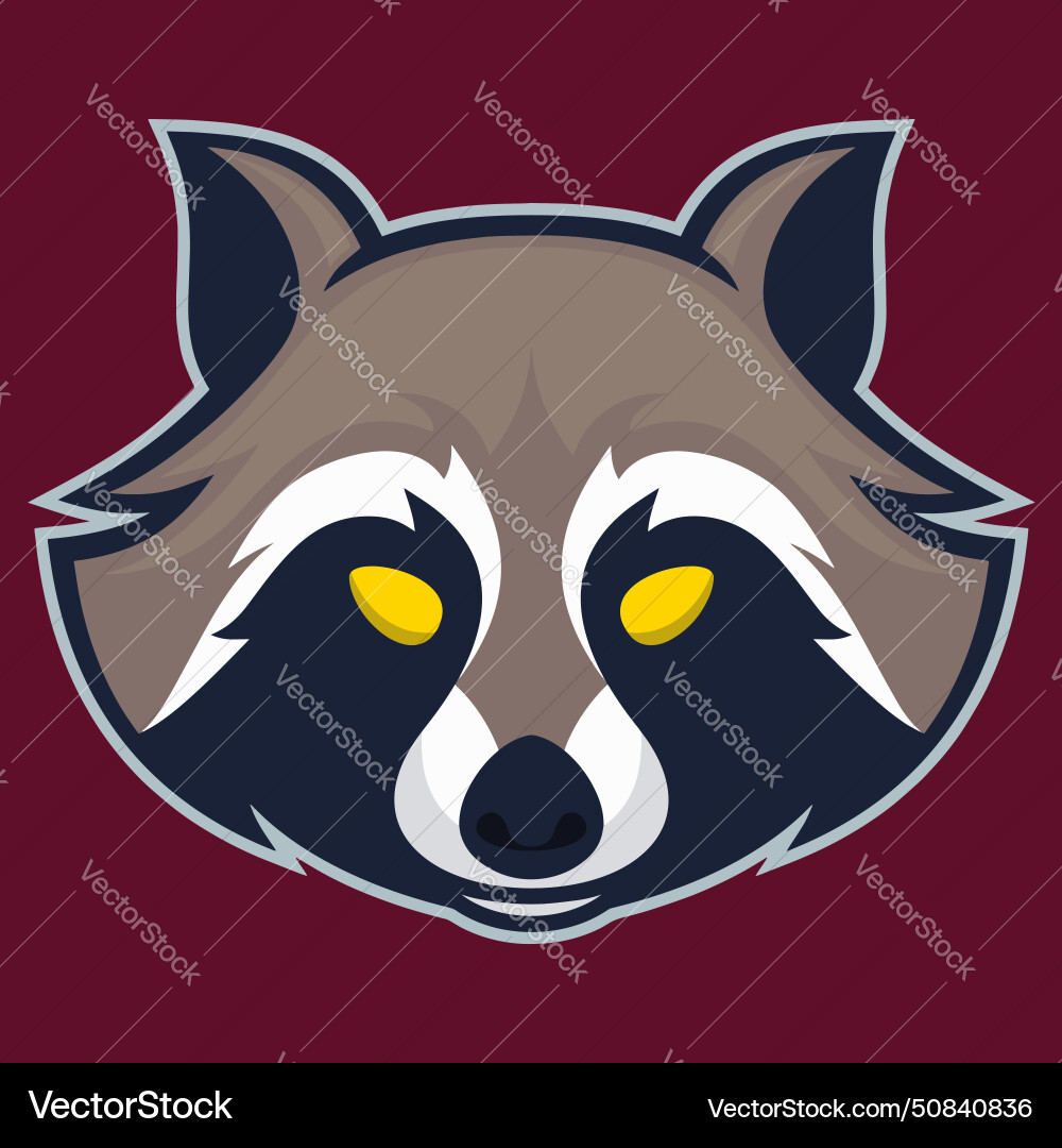 Raccoon head animal logo Royalty Free Vector Image