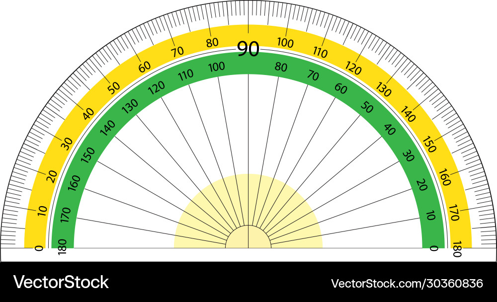 Round protractor on white background Royalty Free Vector