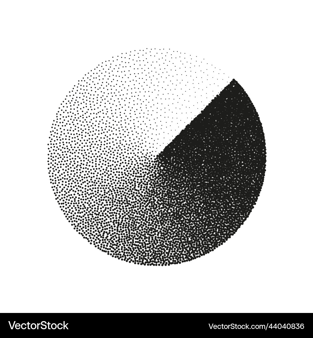 Round shaped dotted object stipple elements Vector Image