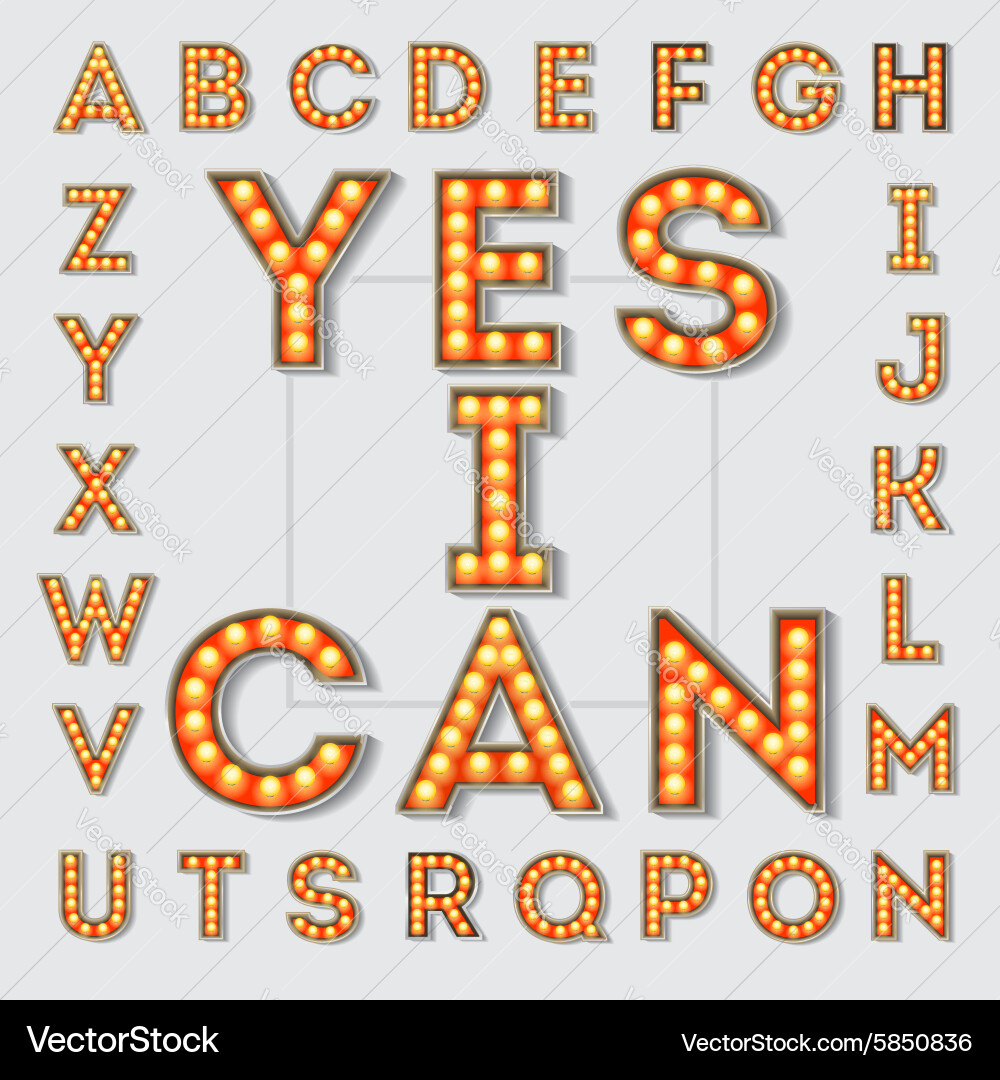 Vintage Light Bulb Letters