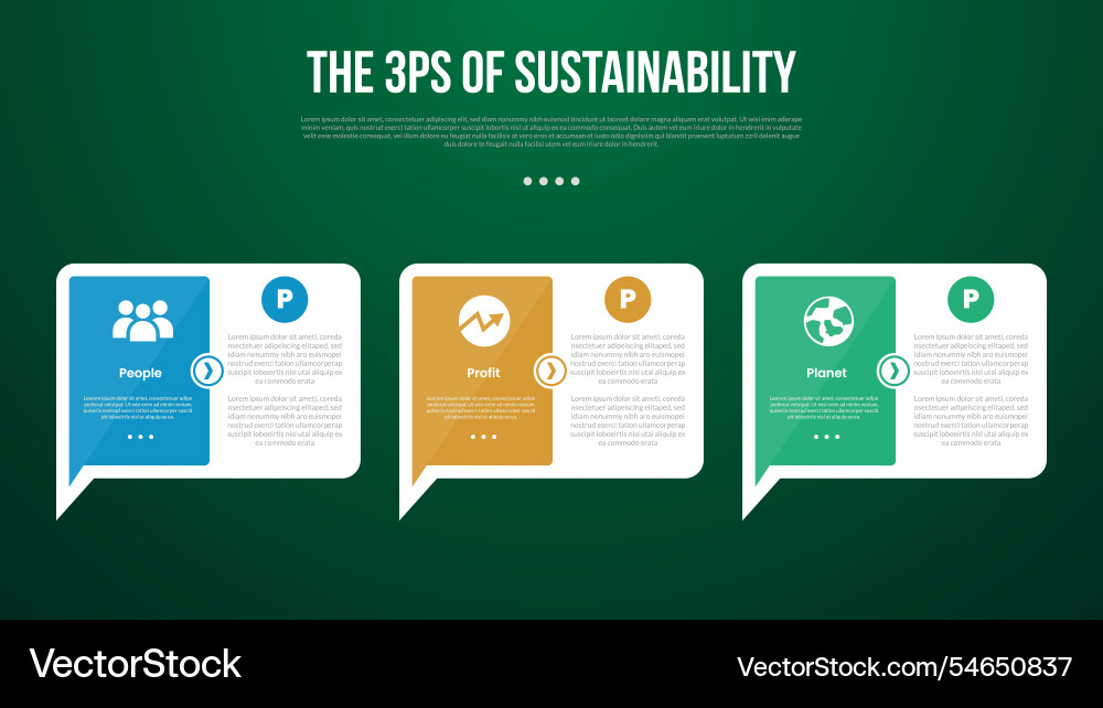 3 ps of sustainability infographic template Vector Image