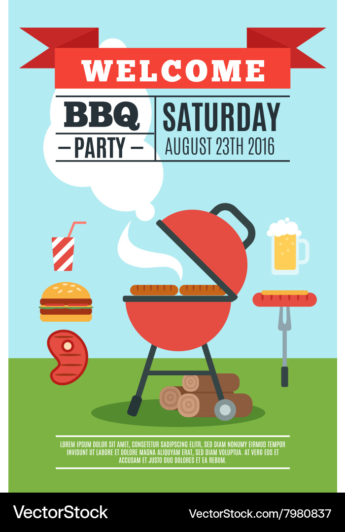 Bbq poster Royalty Free Vector Image - VectorStock