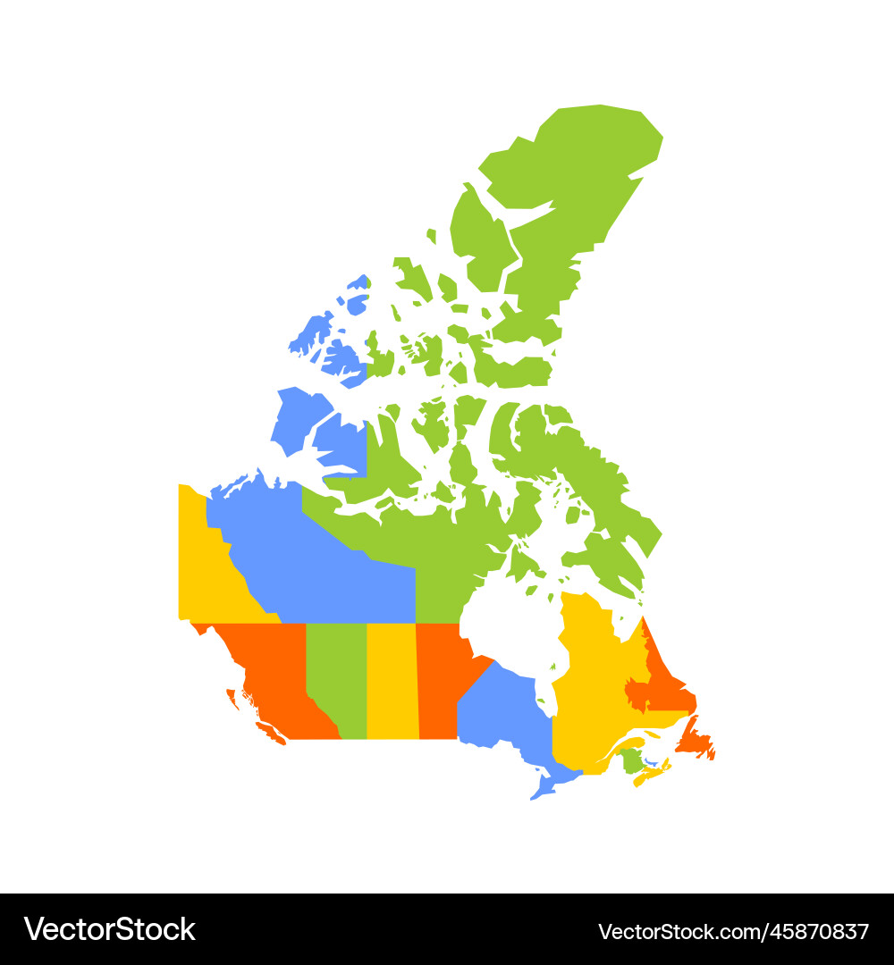 Canada political map of administrative divisions Vector Image