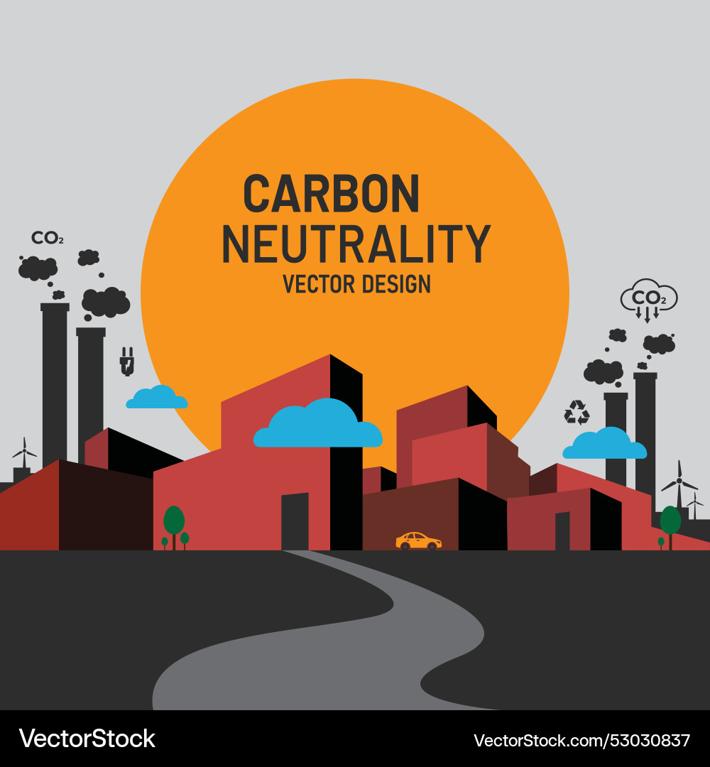 Carbon neutrality and net zero concept banner Vector Image