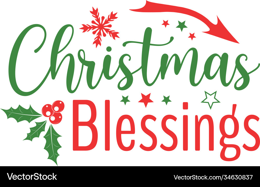 Christmas blessings Royalty Free Vector Image - VectorStock