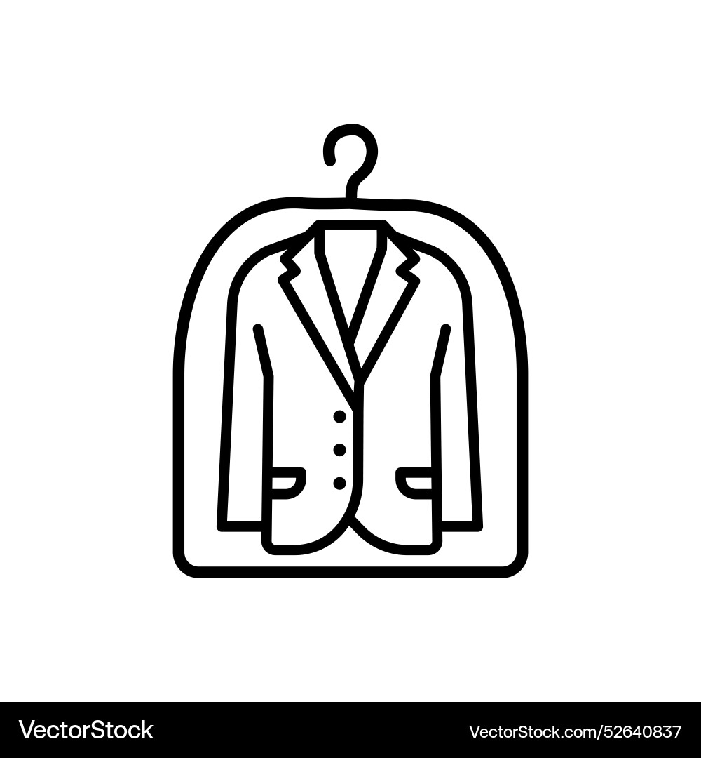 Cover for clothes thin line icon laundry Vector Image