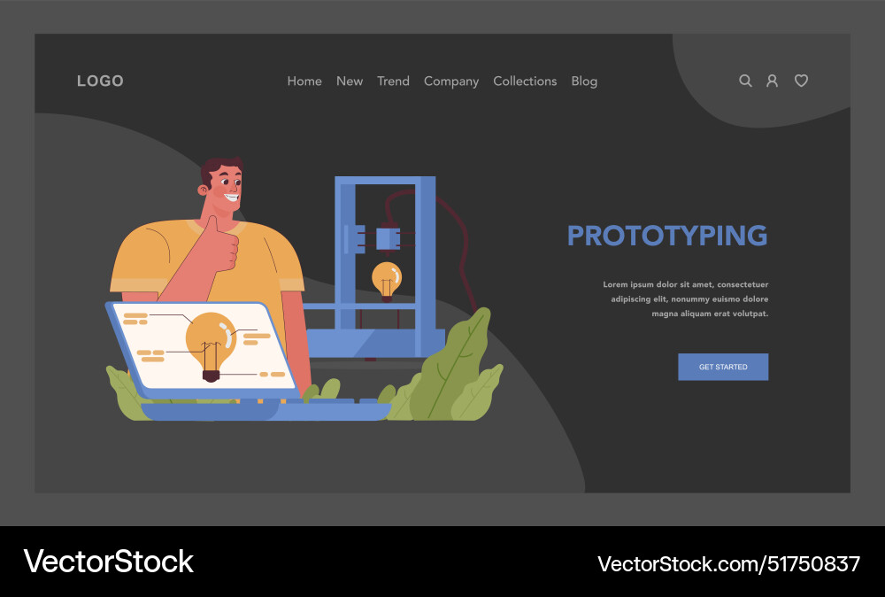 Innovation cycle generation of a creative idea or Vector Image