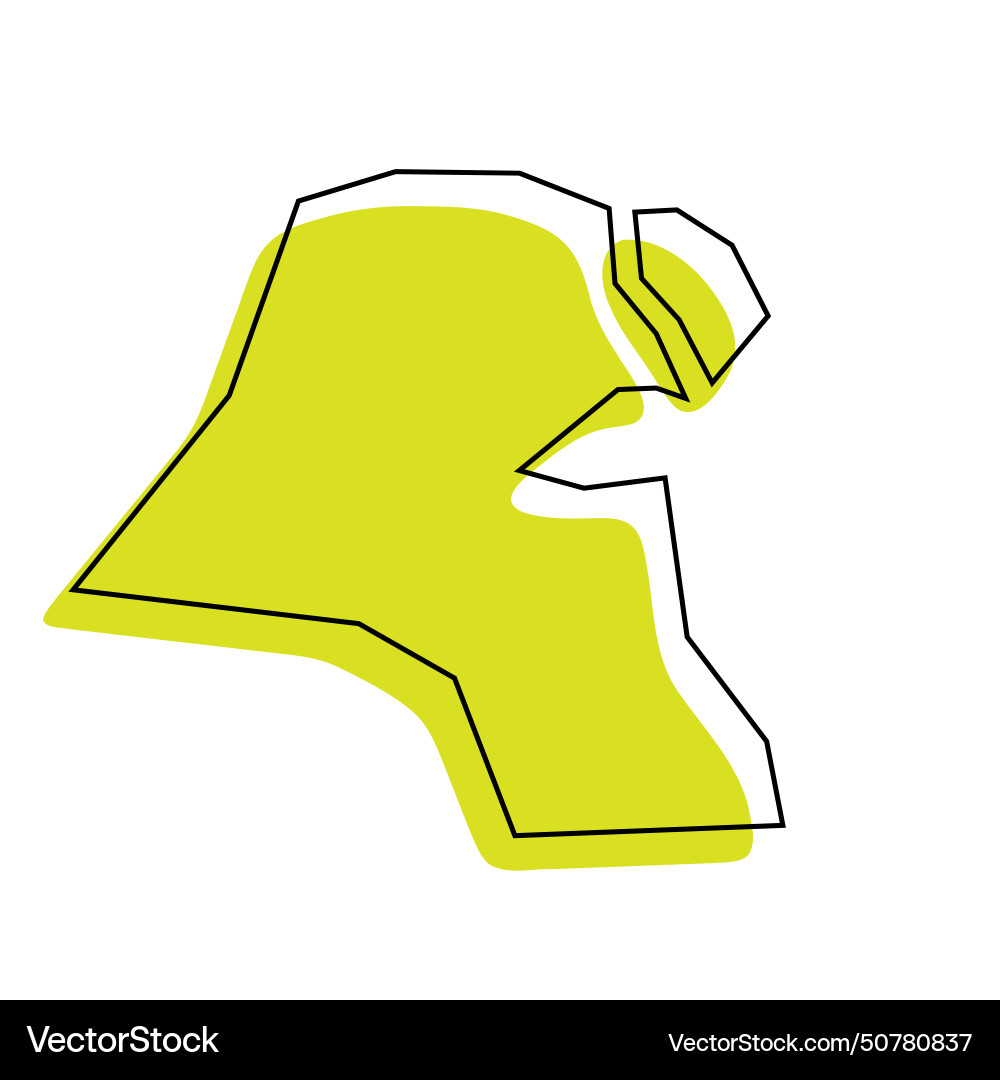 Kuwait simplified map Royalty Free Vector Image