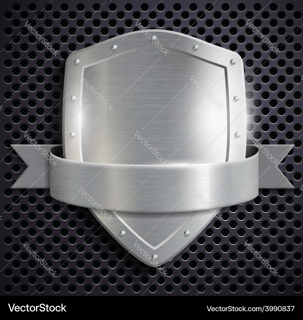 Metal shield Royalty Free Vector Image - VectorStock