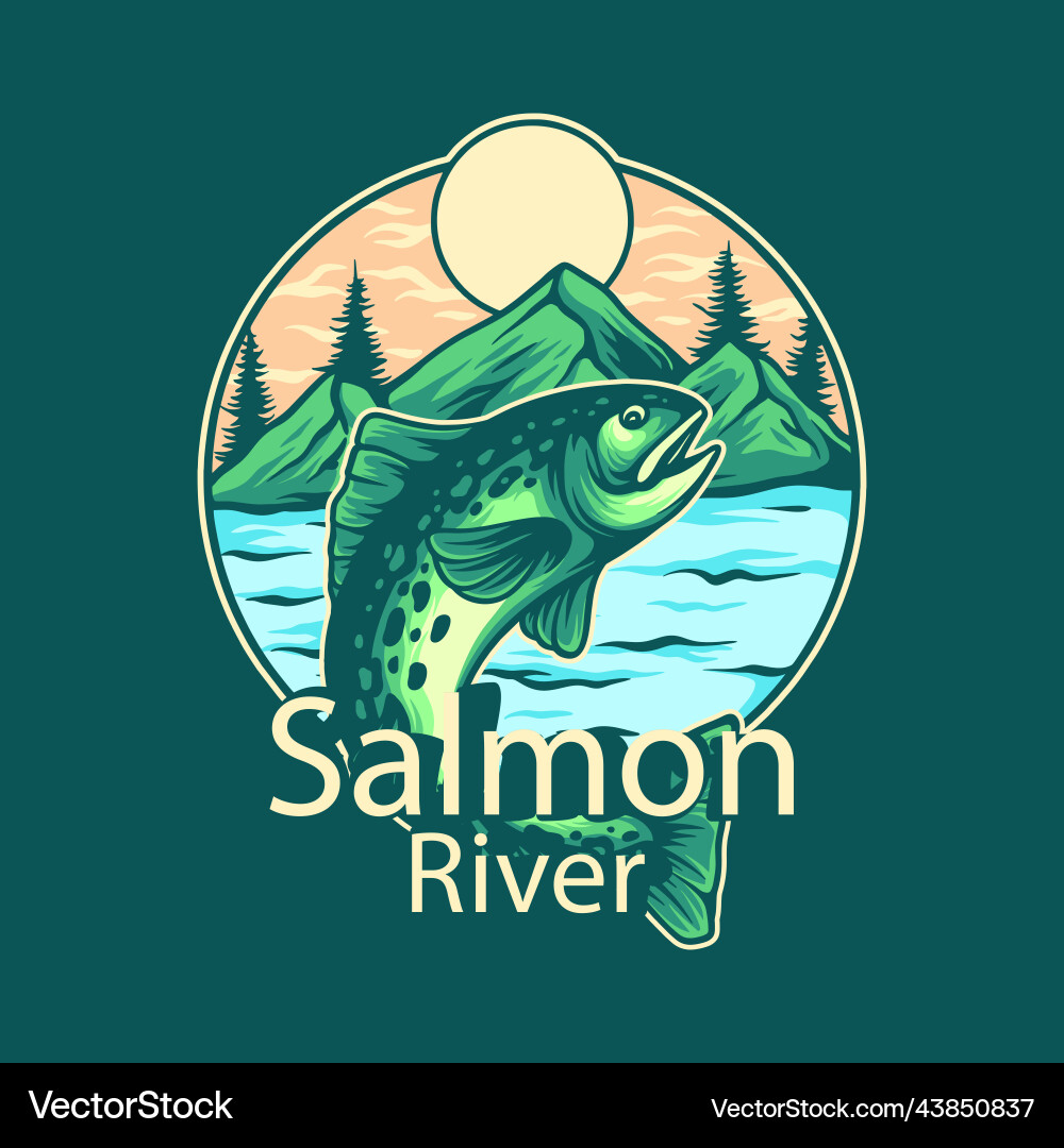 Salmon river Royalty Free Vector Image - VectorStock