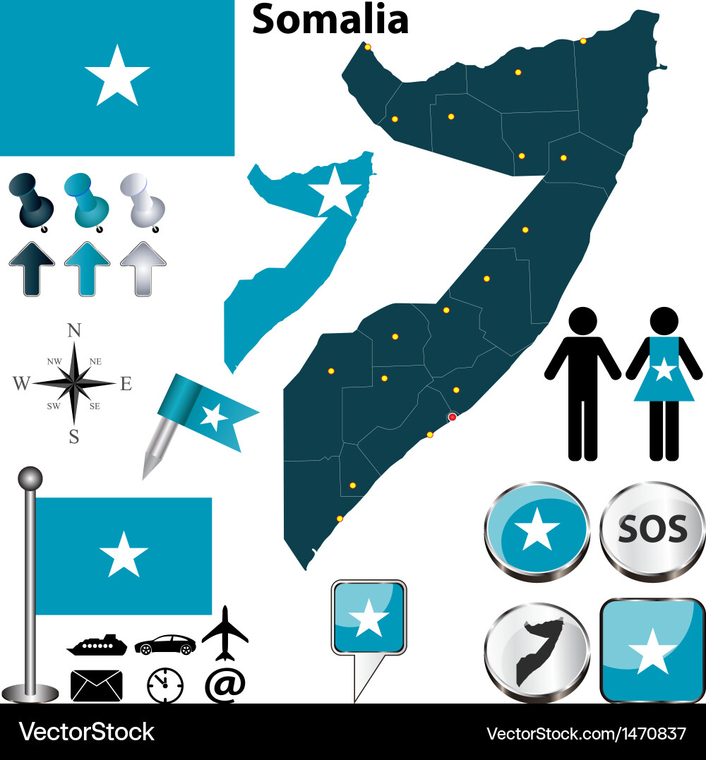 Somalia map Royalty Free Vector Image - VectorStock