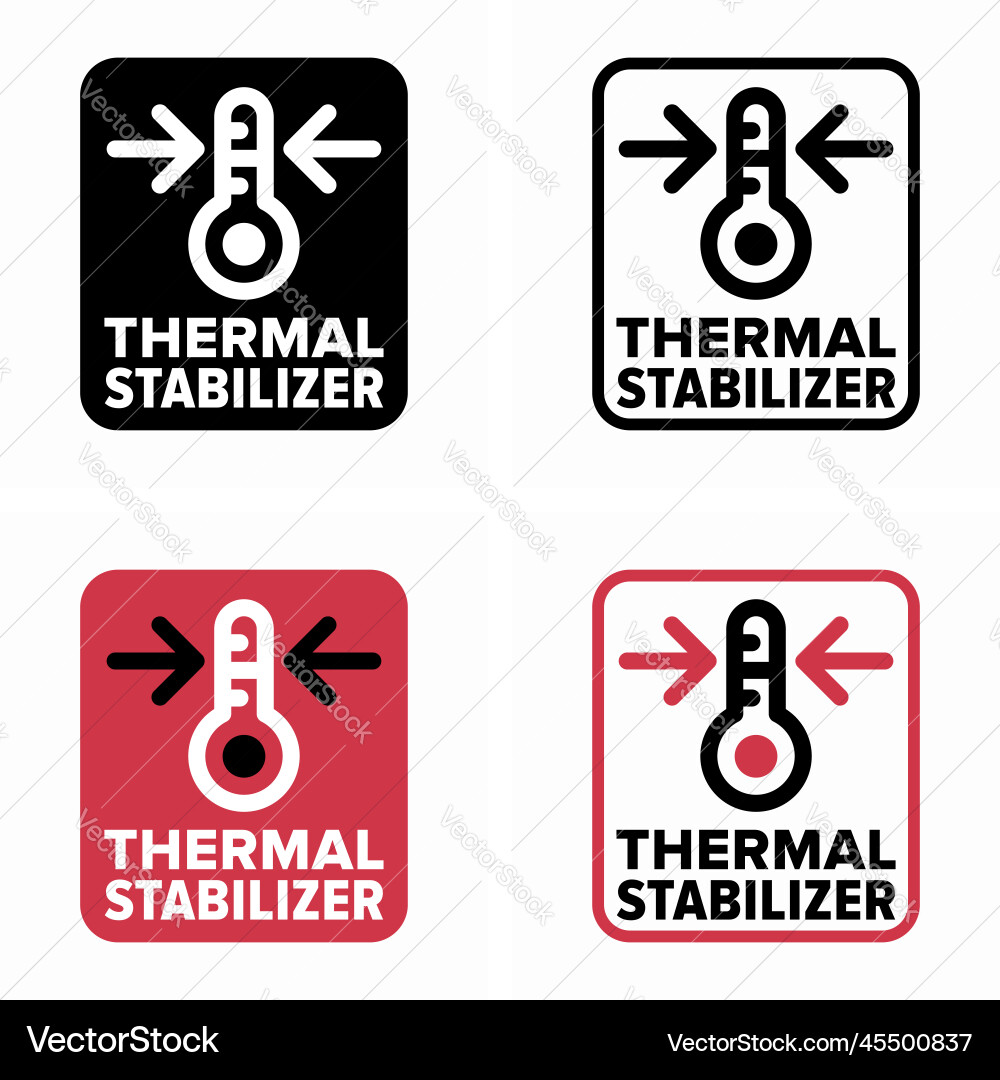 Thermal stabilizer information sign Royalty Free Vector