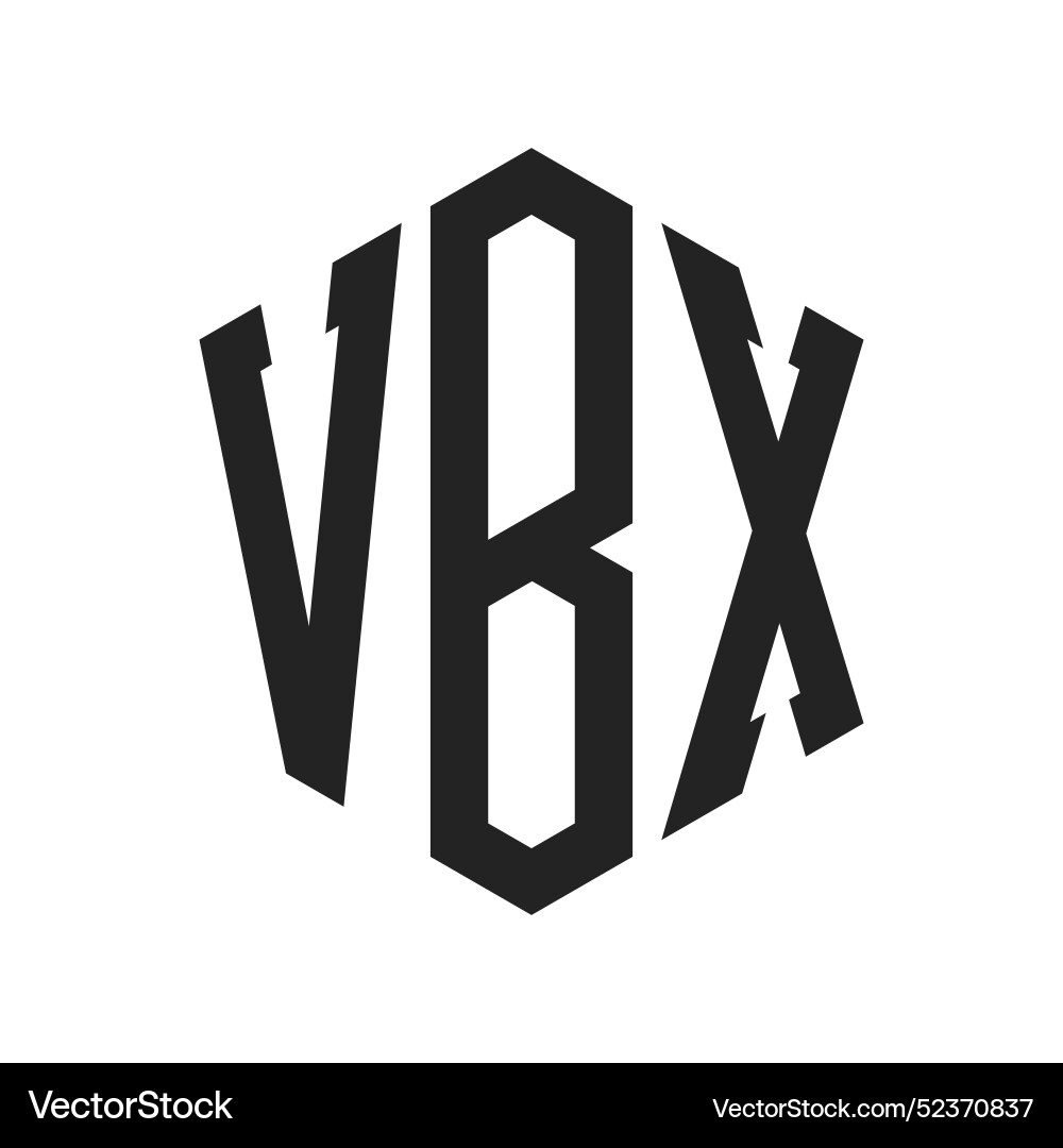 Vbx logo design initial letter monogram Royalty Free Vector