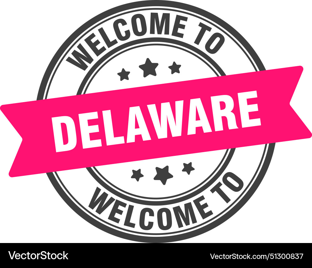 Welcome to delaware stamp delaware round sign Vector Image