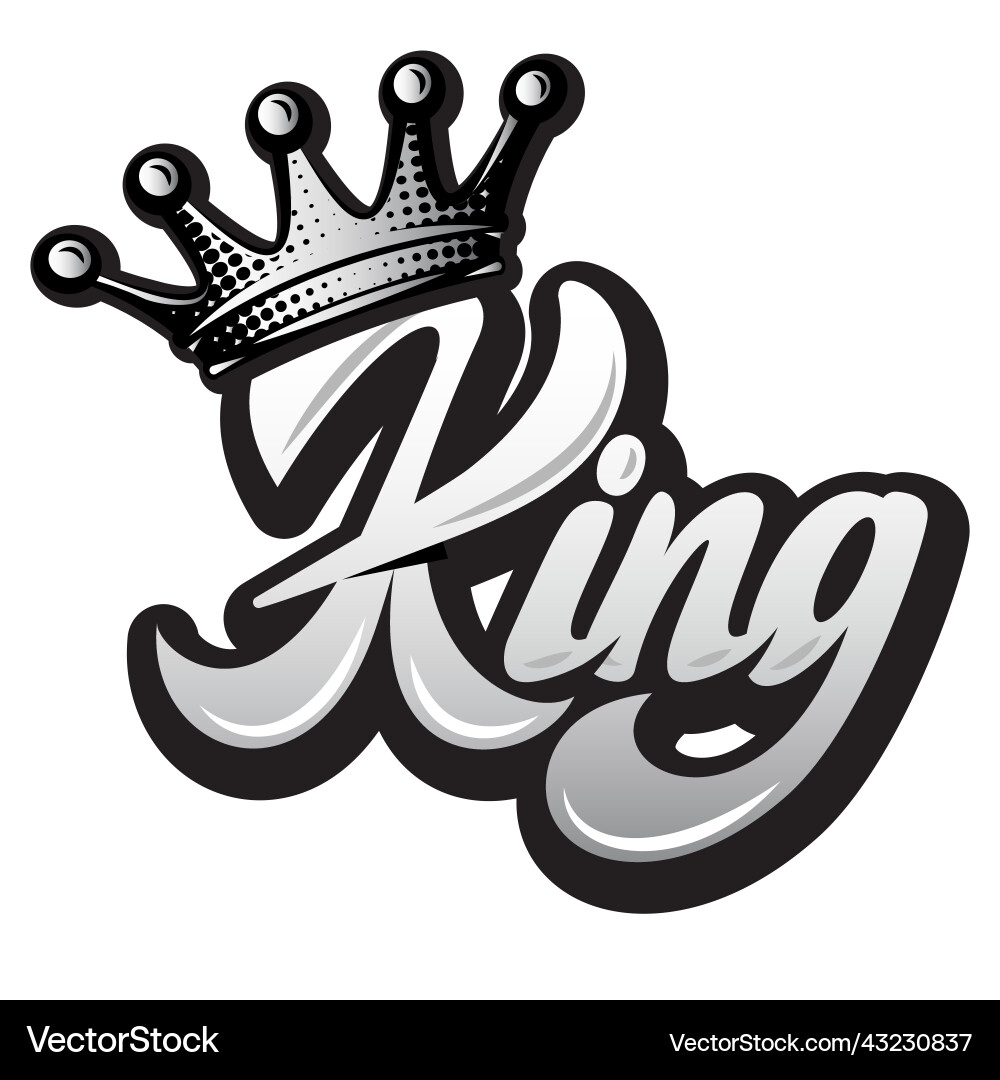 With grey crown Royalty Free Vector Image - VectorStock