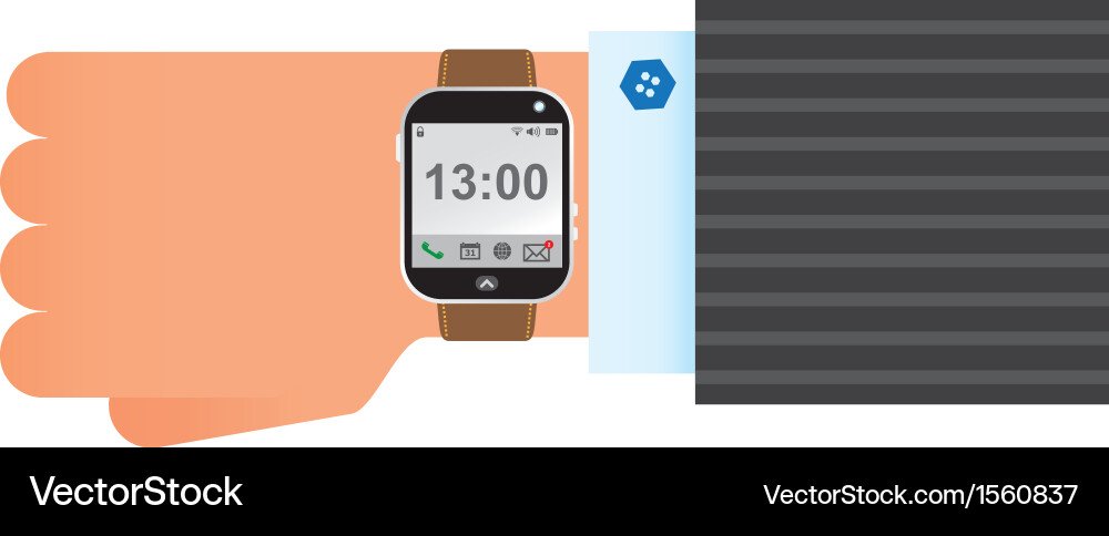 Wristwatch smart clock Royalty Free Vector Image
