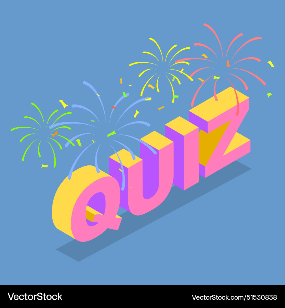 3d isometric flat of quiz Royalty Free Vector Image