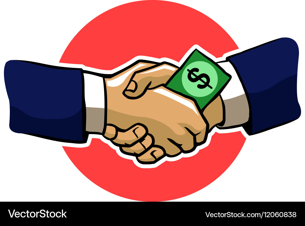 Accepting bribes Royalty Free Vector Image - VectorStock