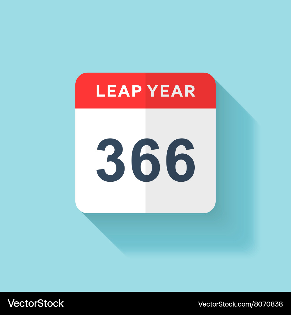 Calendar style flat leap year 366 days calendars Vector Image