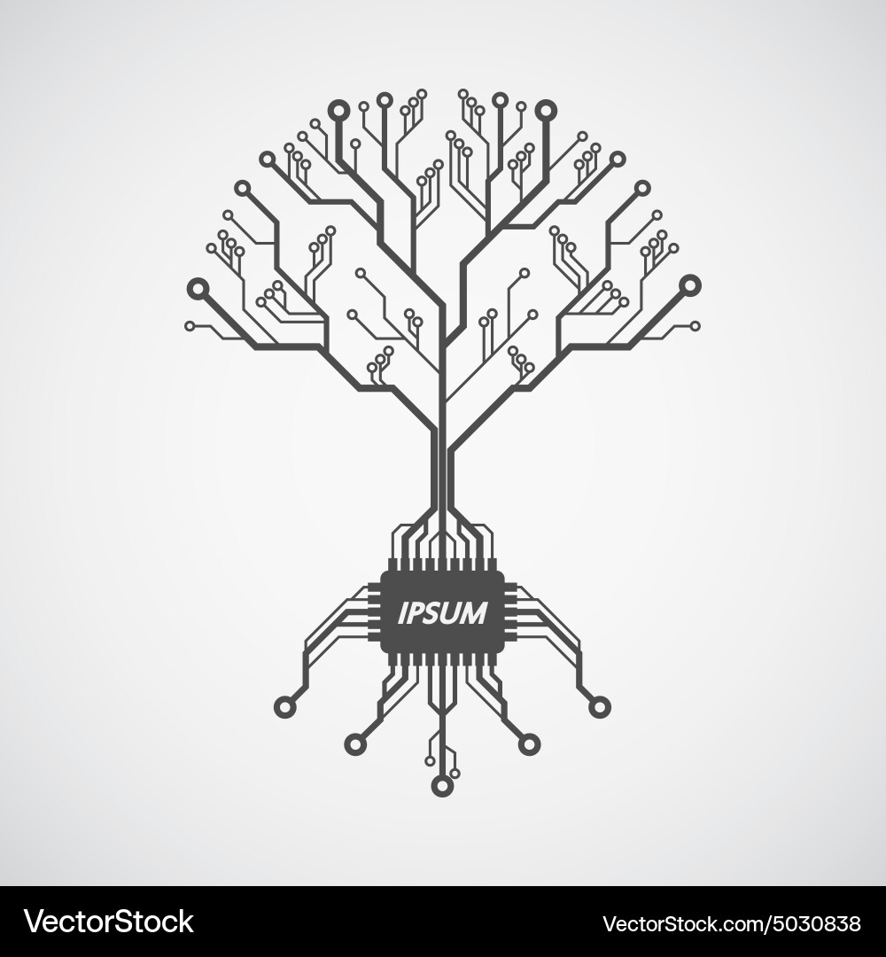 Circuit Tree Logo Royalty Free Vector Image - VectorStock
