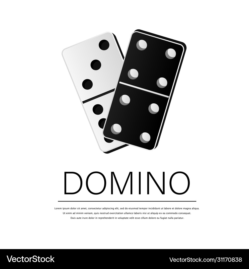 Creative domino full set isolated on white Vector Image