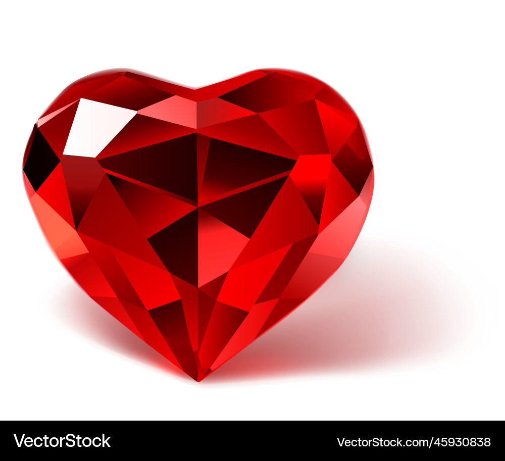 Crystal faceted heart Royalty Free Vector Image