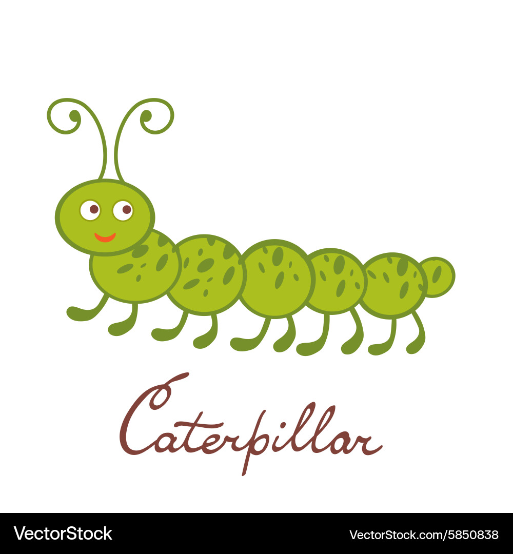 Cute colorful caterpillar character Royalty Free Vector