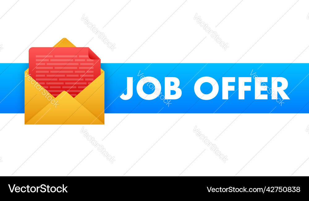 Envelope with job offer message recruitment Vector Image