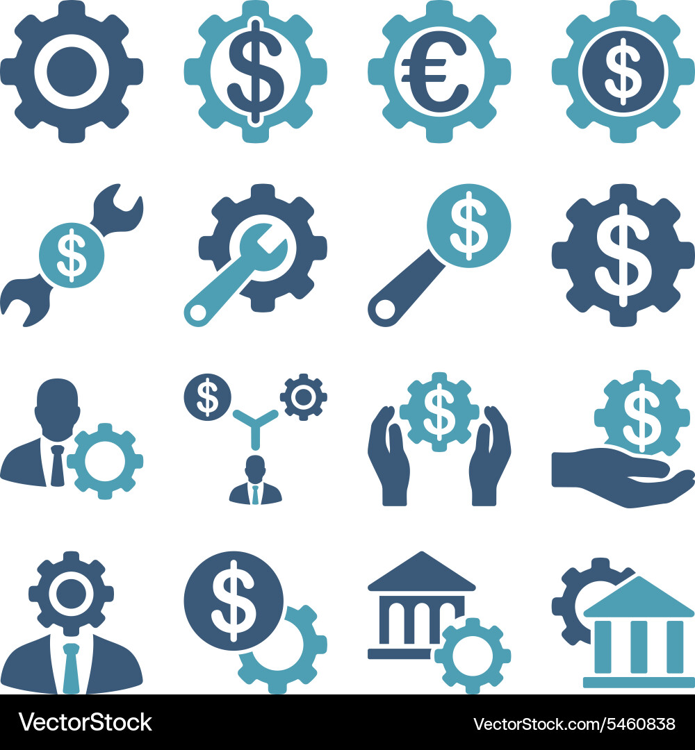 Financial tools and options icon set Royalty Free Vector