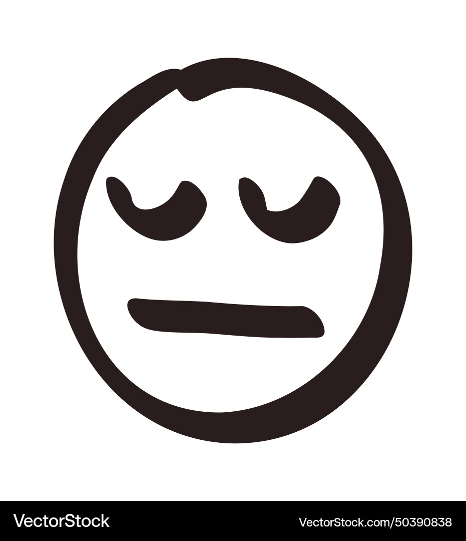 Hand drawn smile doodle emotion face freehand Vector Image