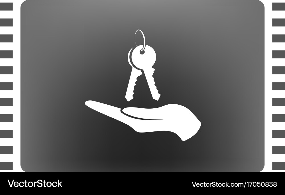 Hand with keys icon flat design best Royalty Free Vector