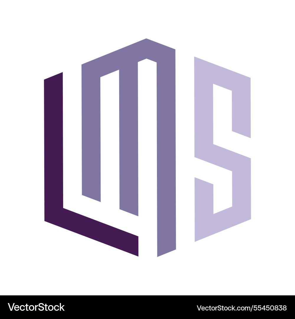Lms logo design initial letter monogram Royalty Free Vector