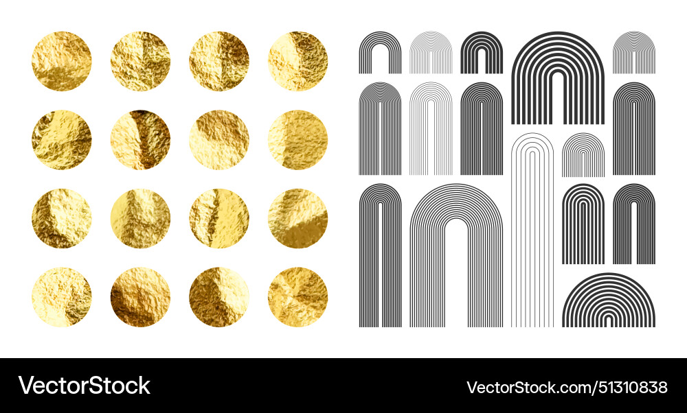 Mid century arch elements modern geometric shapes Vector Image