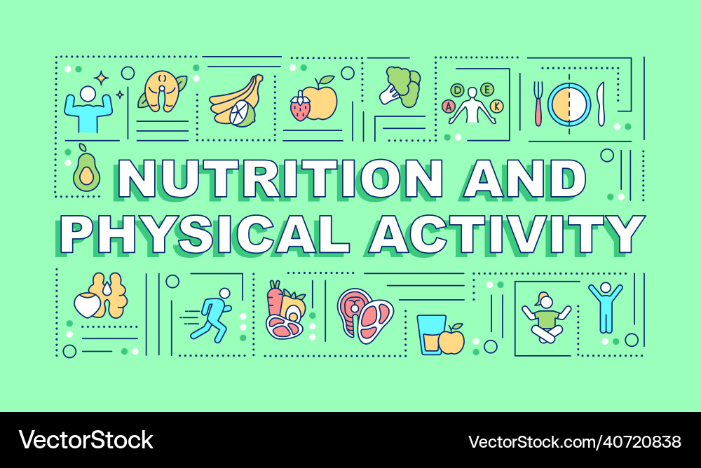 Nutrition and physical activity word concepts Vector Image