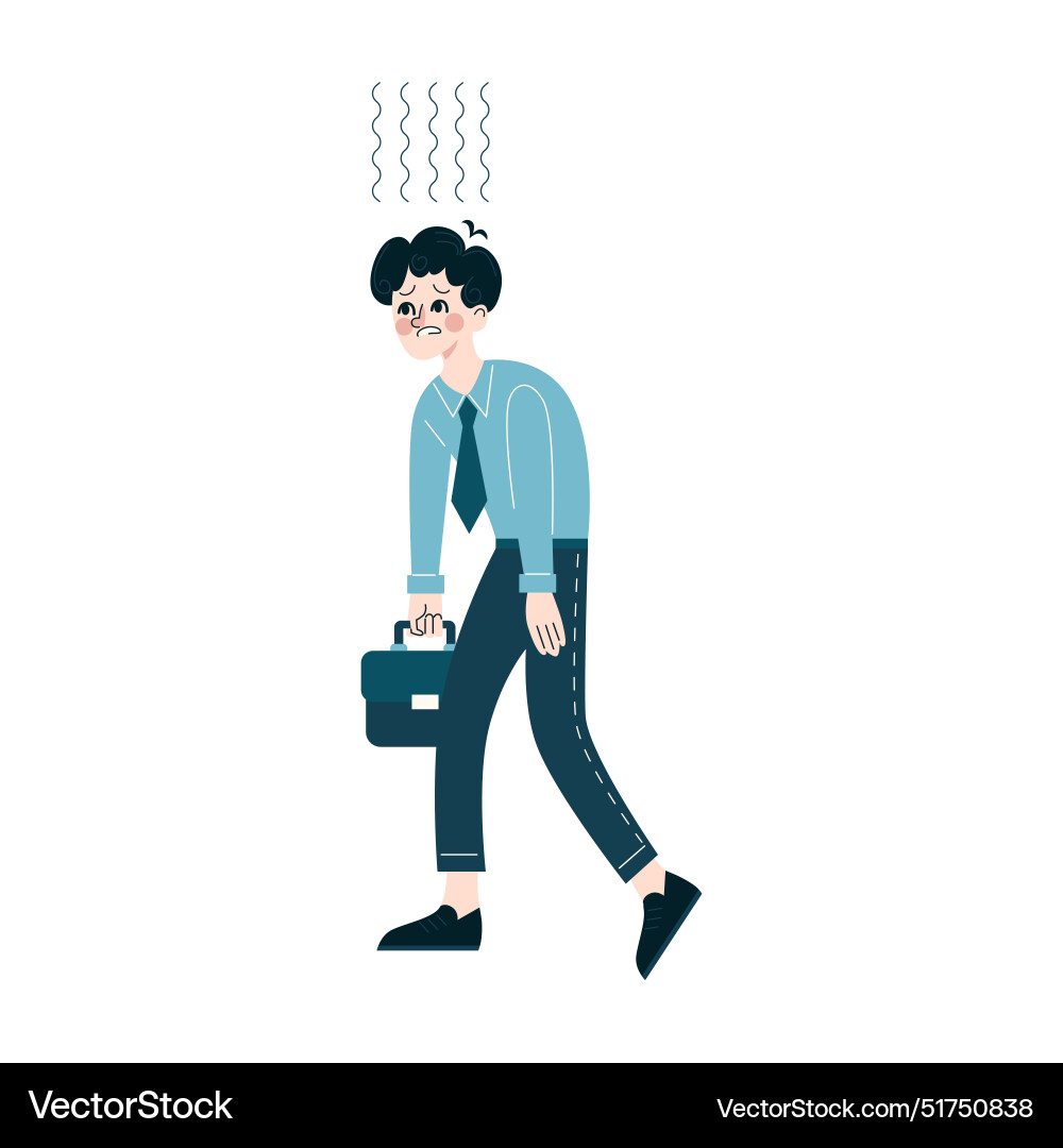 Overwhelmed employee facing burnout Royalty Free Vector