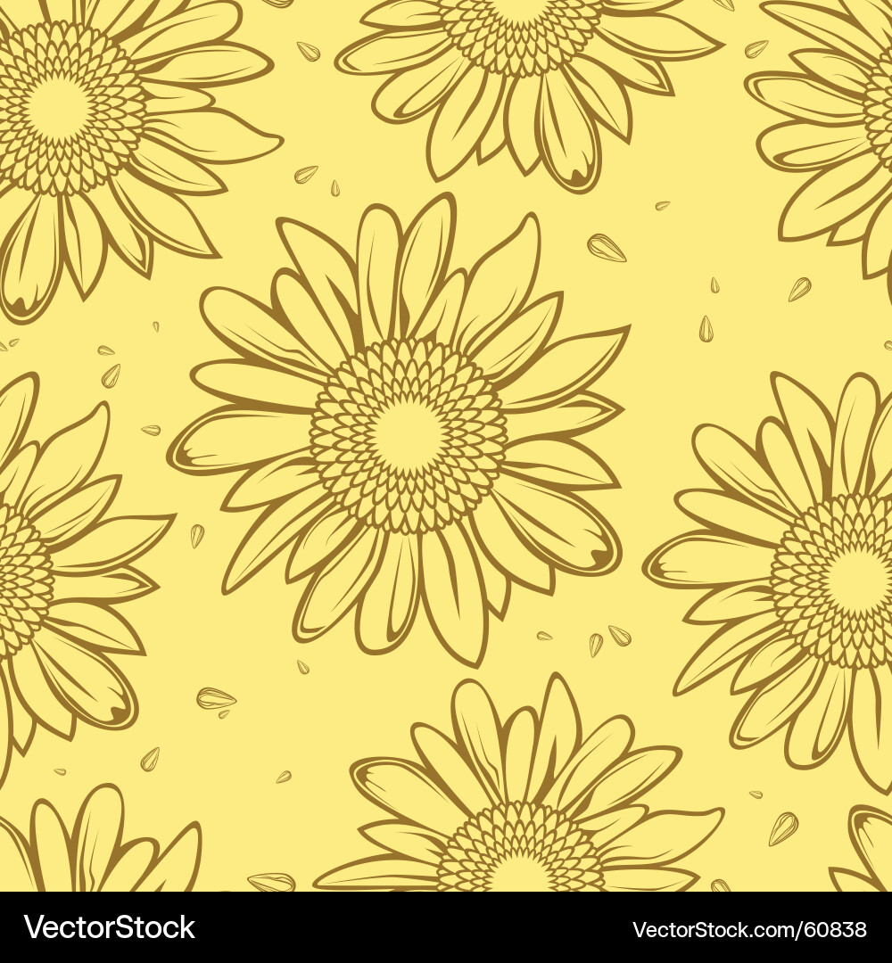 Sunflower seamless Royalty Free Vector Image - VectorStock