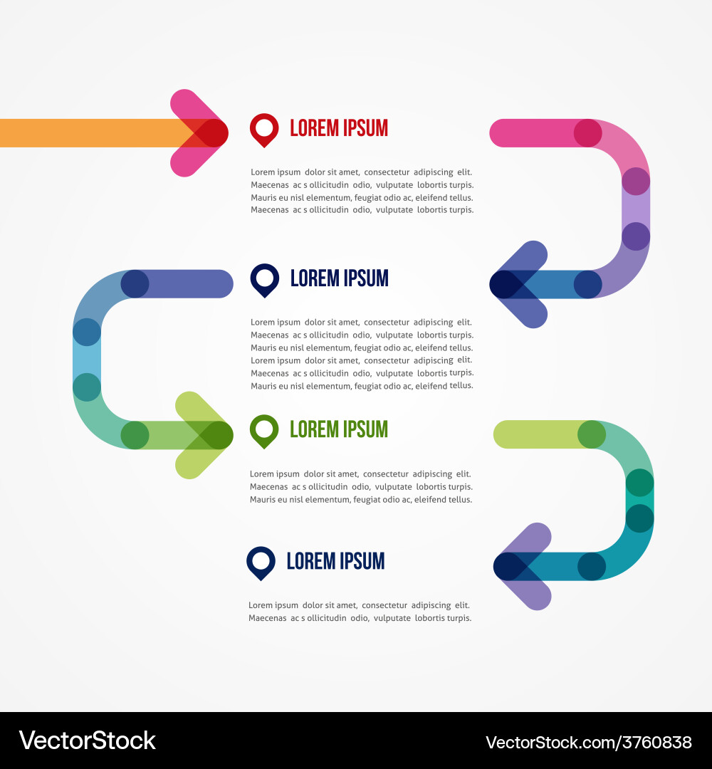 Template with four options the connected arrows Vector Image