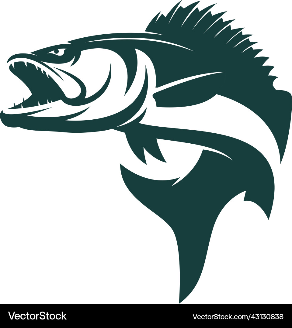 Walleye fish fishing template Royalty Free Vector Image