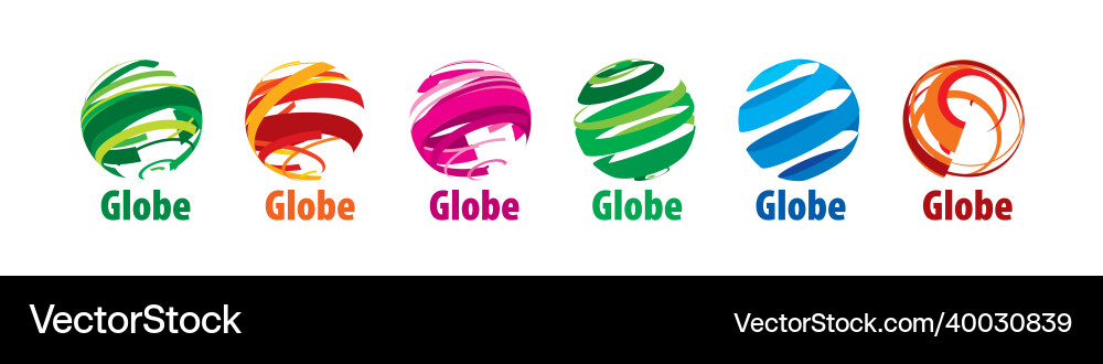 A set of abstract logos the global Royalty Free Vector Image