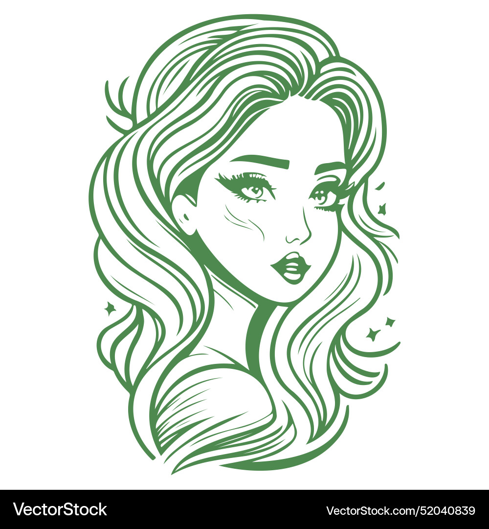 Beauty girl green Royalty Free Vector Image - VectorStock