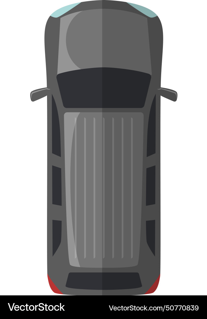 Black crossover top view car color icon Royalty Free Vector