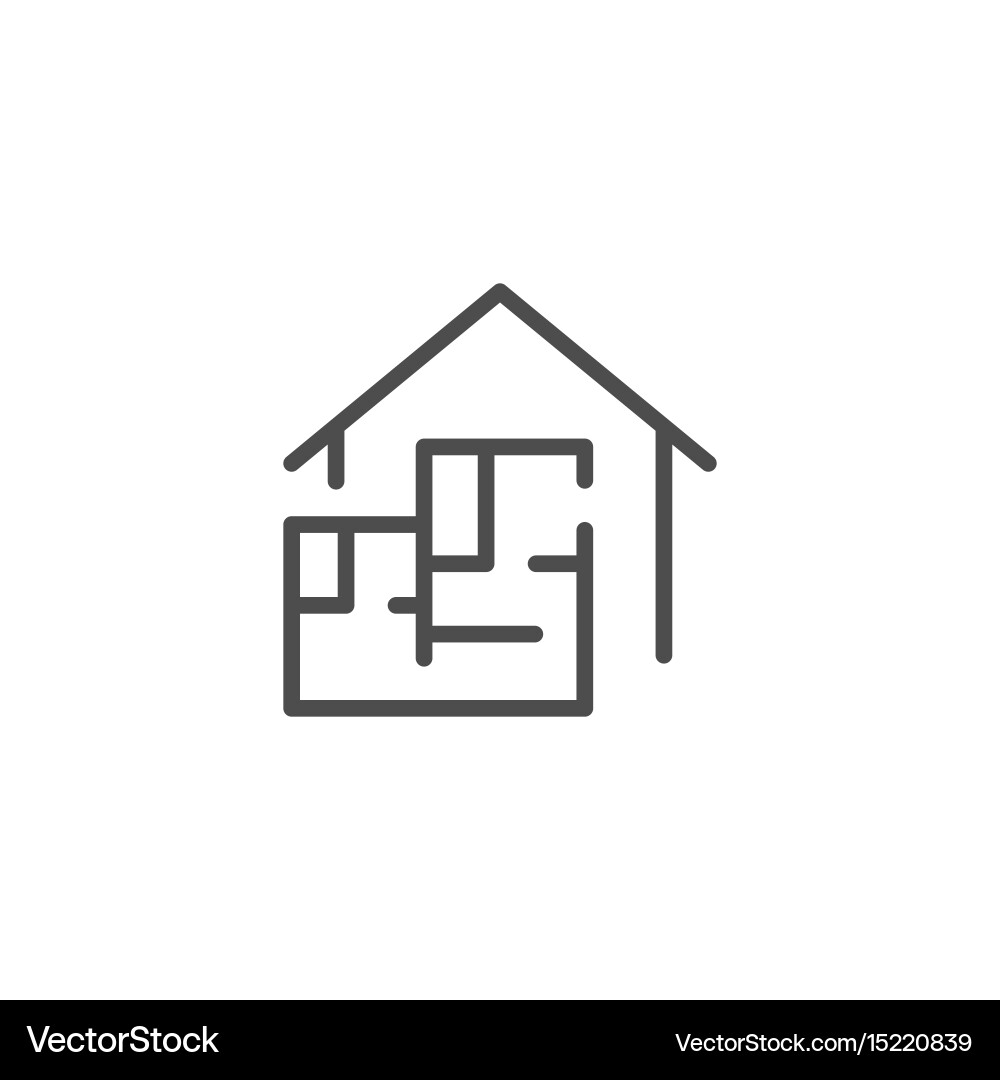 Blueprint House Icon Royalty Free Vector Image
