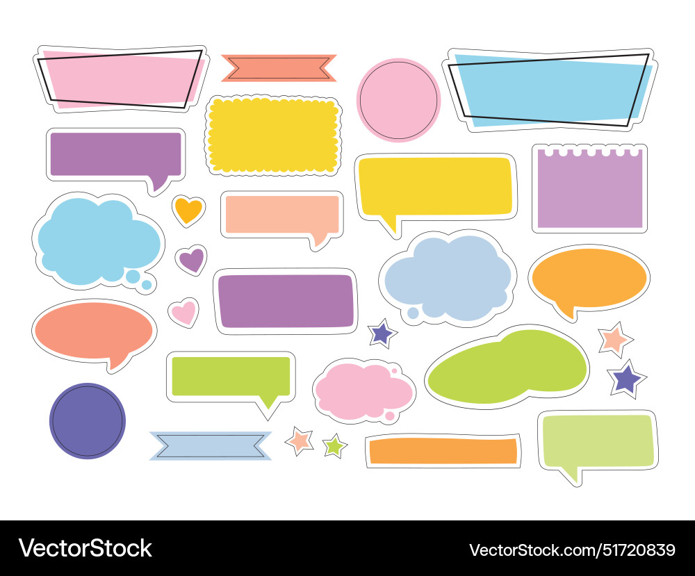 Bright colored speech bubbles for expressions Vector Image